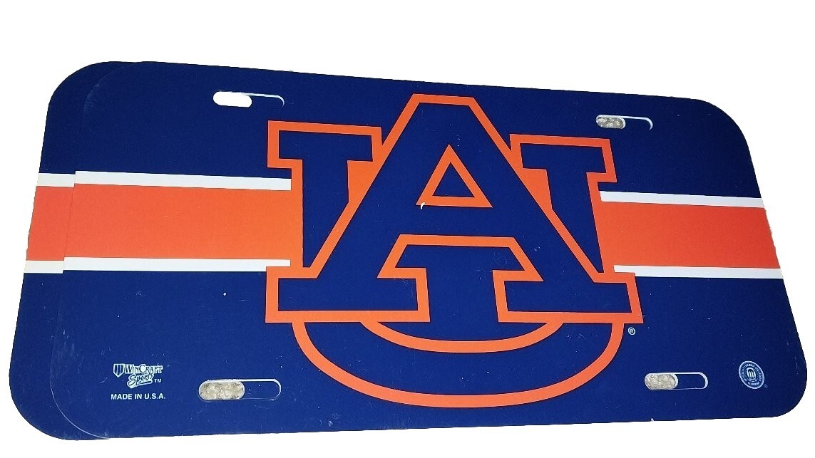 University AUBURN Tigers Plastic License Plate WINCRAFT New NCAA ...