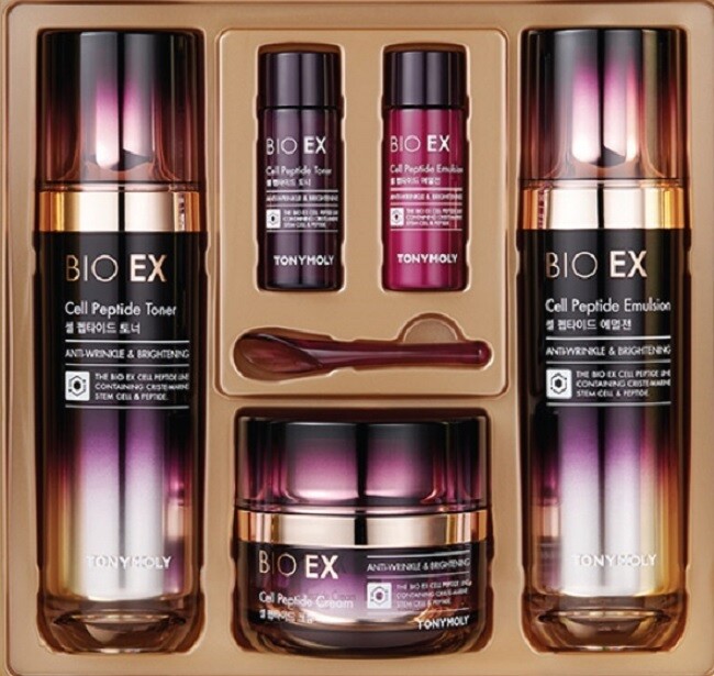 Tonymoly Bio Ex Cell Peptide 3pcs Skin Emulsion Cream anti aging Free ...