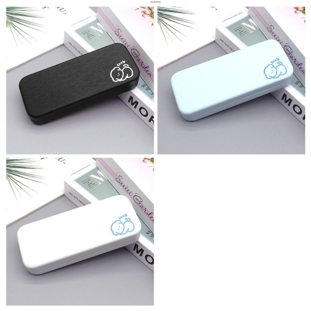Solid Color Eyeglasses Box Leather Reading Glasses Box Simple Glasses ...