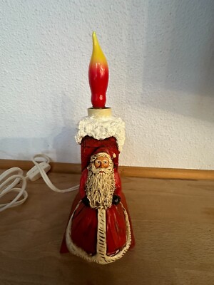 Vintage Wood World Inc Santa Figurine Poland Resin Santa Chimney Light ...