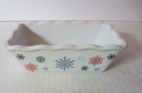 Nantucket 6 inch Snowflake Mini Loaf Pan -Multi-Color Snowflakes ...