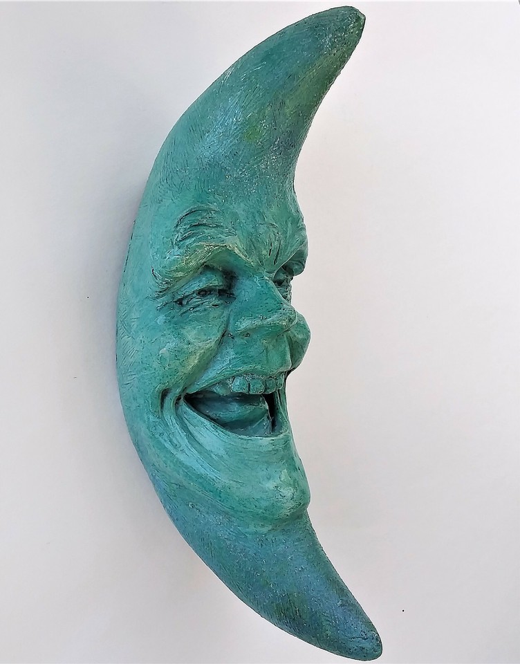 Laughing 9" Moon Man, Original Handmade Wall Sculpture, a Real Cool ...