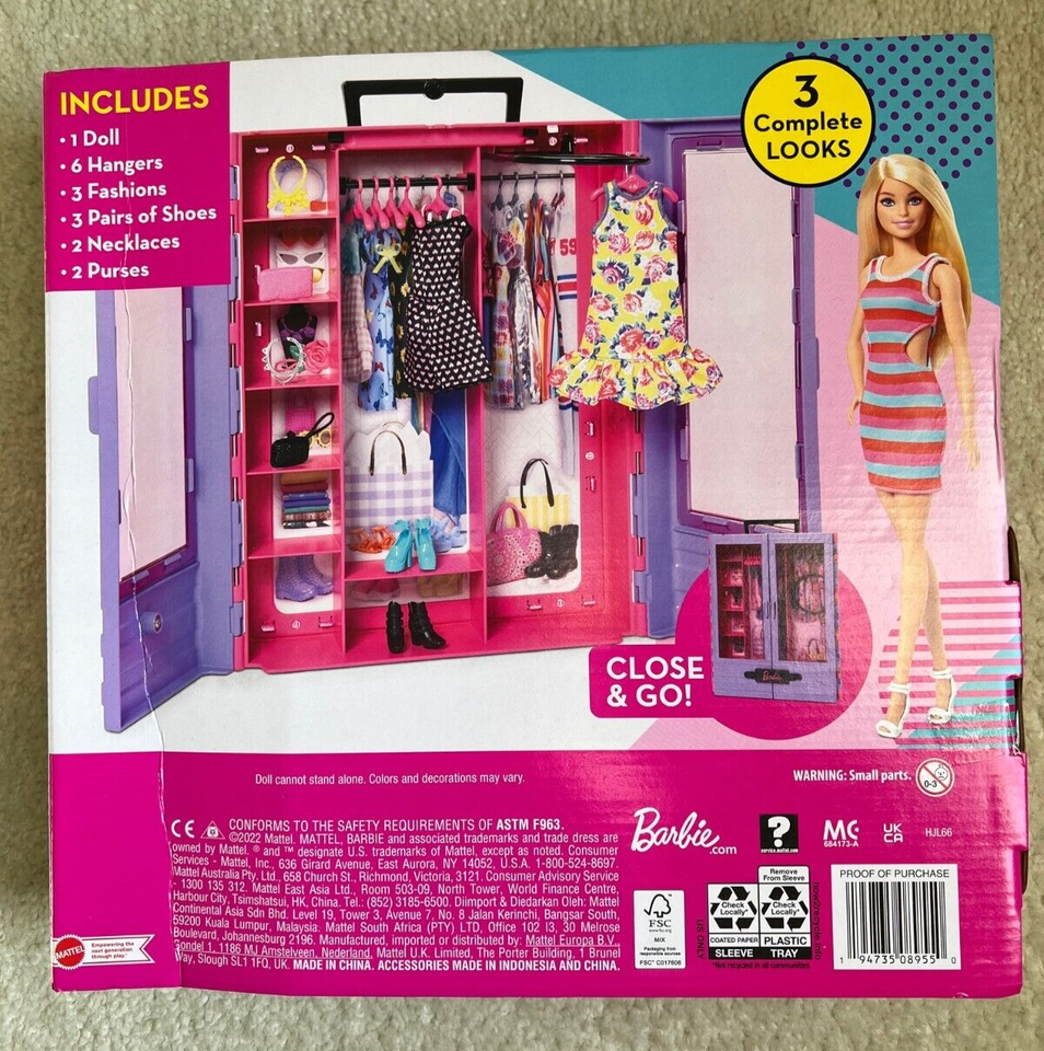 Barbie Ultimate Closet PlaySet Includes Doll & Closet, 15+ Accessories ...