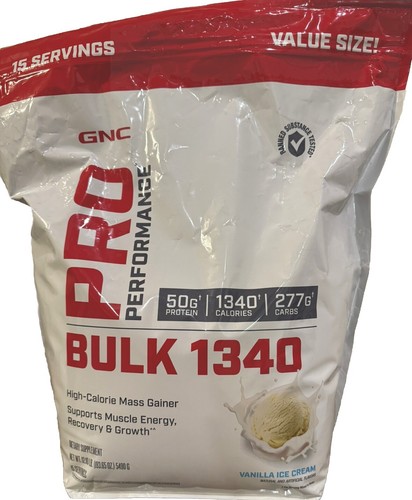 GNC Pro Performance Bulk 1340 - Vanilla Cream- 15 servings Exp 03/2026 ...