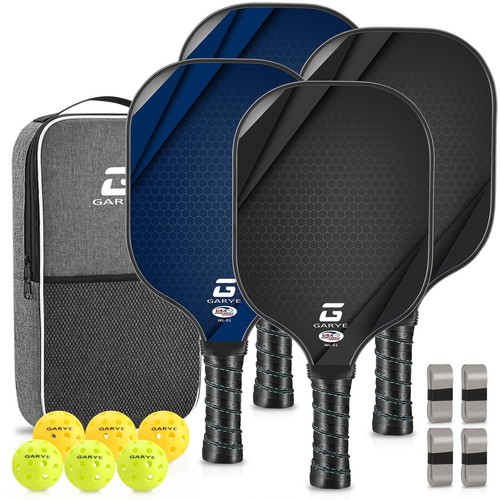 Pickleball Paddles Set of 4, Carbon Fiber Pickle Ball Paddle, USAPA ...