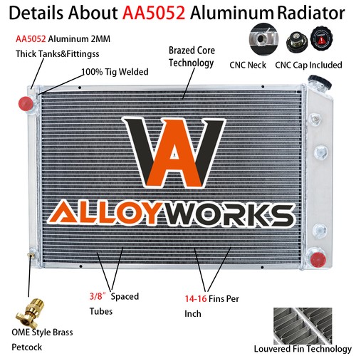 3 Row Radiator For 1973-1991 Chevy GMC C/K Series 10 20 30 1500 2500 ...