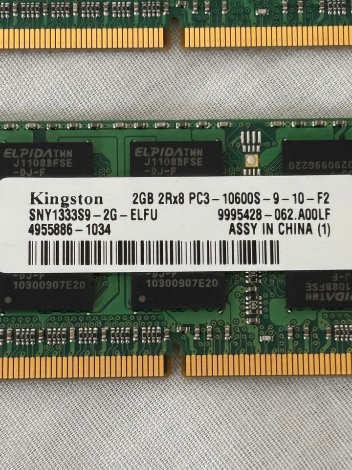 Kingston 4GB Kit (2x2GB) PC3-10600S DDR3 Laptop Memory Dual Channel ...