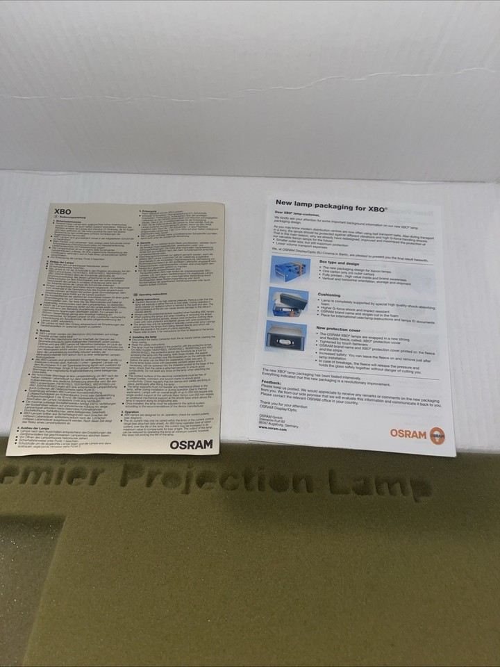 Osram Xenon Short Arc Display/Optic Lamp 2000 XBO | eBay.de