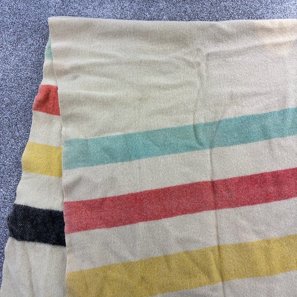 VTG 60s JC Penney Polar Star Golden Dawn 100% Wool Striped Blanket ...