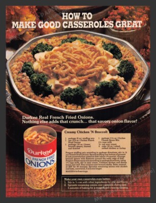Durkee Onions "Creamy Chicken 'n Broccoli" Recipe 1980s Print ...