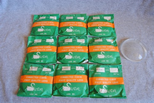 9 swan glass vintage eyeglass lens blanks uncut nos 65mm | eBay