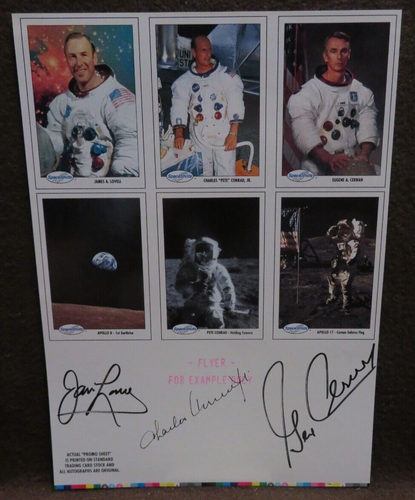 CP74 1992 SPACE SHOTS PROMO SHEET APOLLO MISSIONS SIGNED LOVELL CONRAD ...