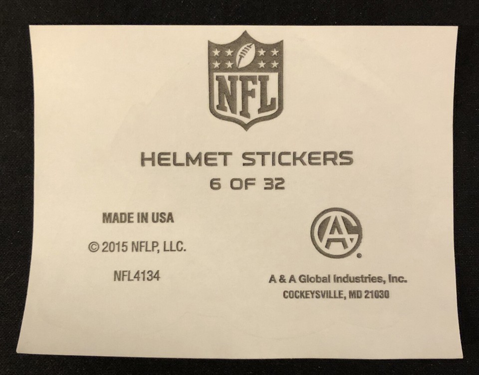 2015 NFL Helmet Stickers Chicago Bears Sticker #6 | eBay