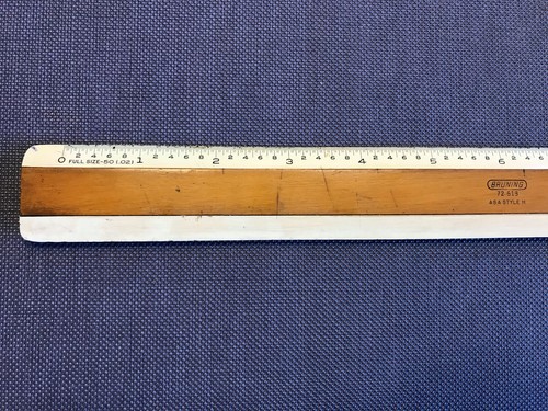 Vintage Bruning 72-168 ASA Style H Drafting Ruler Full & Half Sized ...