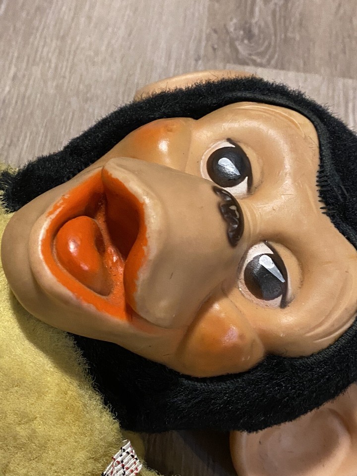 20" VINTAGE COLUMBIA TOY PRODUCTS ZIPPY RUBBER FACE MONKEY STUFFED ...
