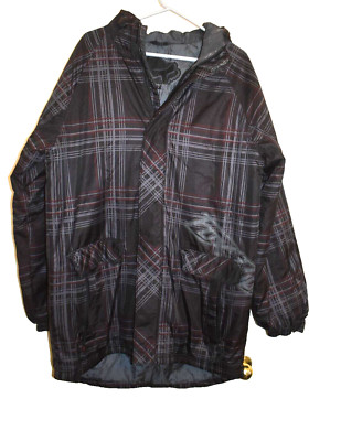Fox Racing Black Plaid Snow Ski Jacket L Coat Snowboarding | eBay