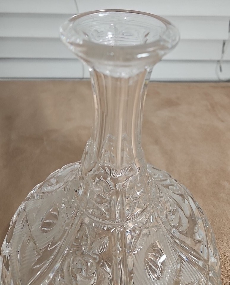 Vintage Crystal Ships Table Etched Rose Bar Serve Ware Decanter. | eBay