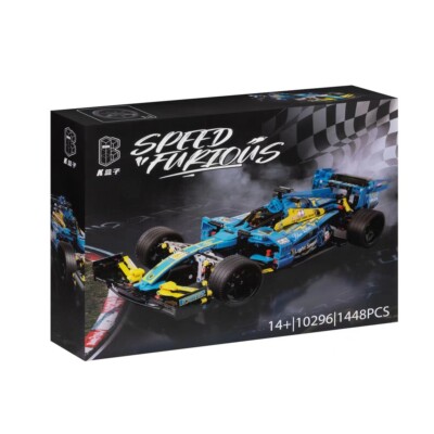 Building Blocks 1448PCS KBOX 10296 Blue Formula 1 Speed Furious Car ...