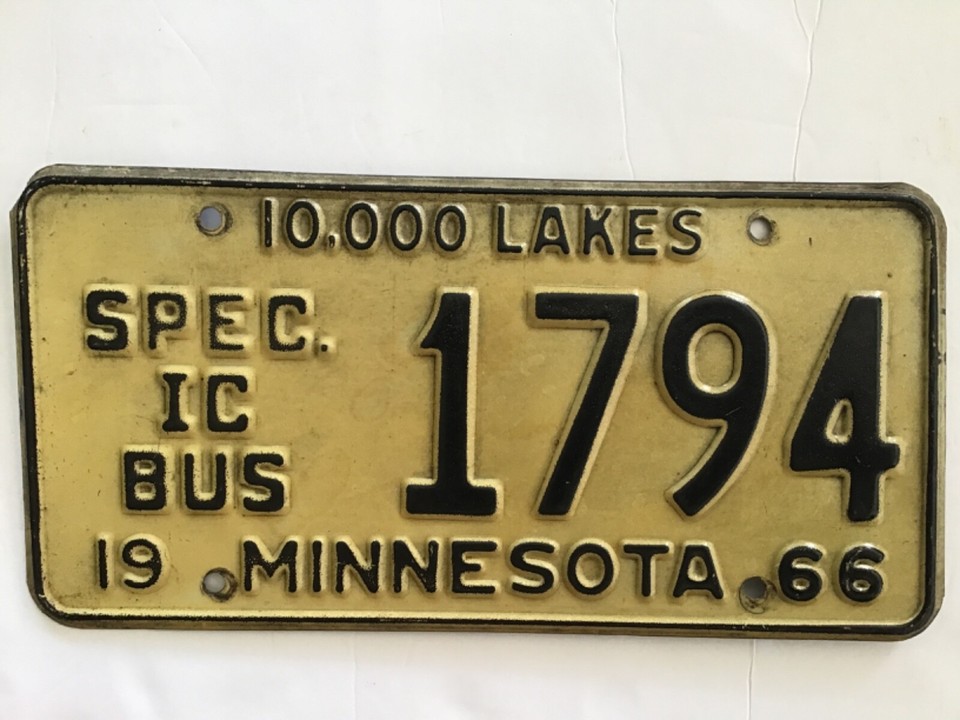 1966 Minnesota Special Inter City Bus License Plate Tag IC Bus | eBay