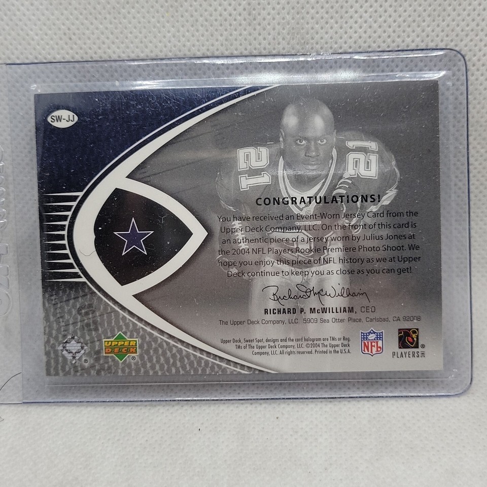 2004 Sweet Spot Sweet Swatches #SWJJ Julius Jones Jersey Cowboys | eBay