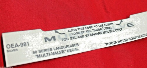 TOYOTA LANDCRUISER 80 SERIES MULTIVALVE DECAL REAR LIGHT SILVER NEW ...