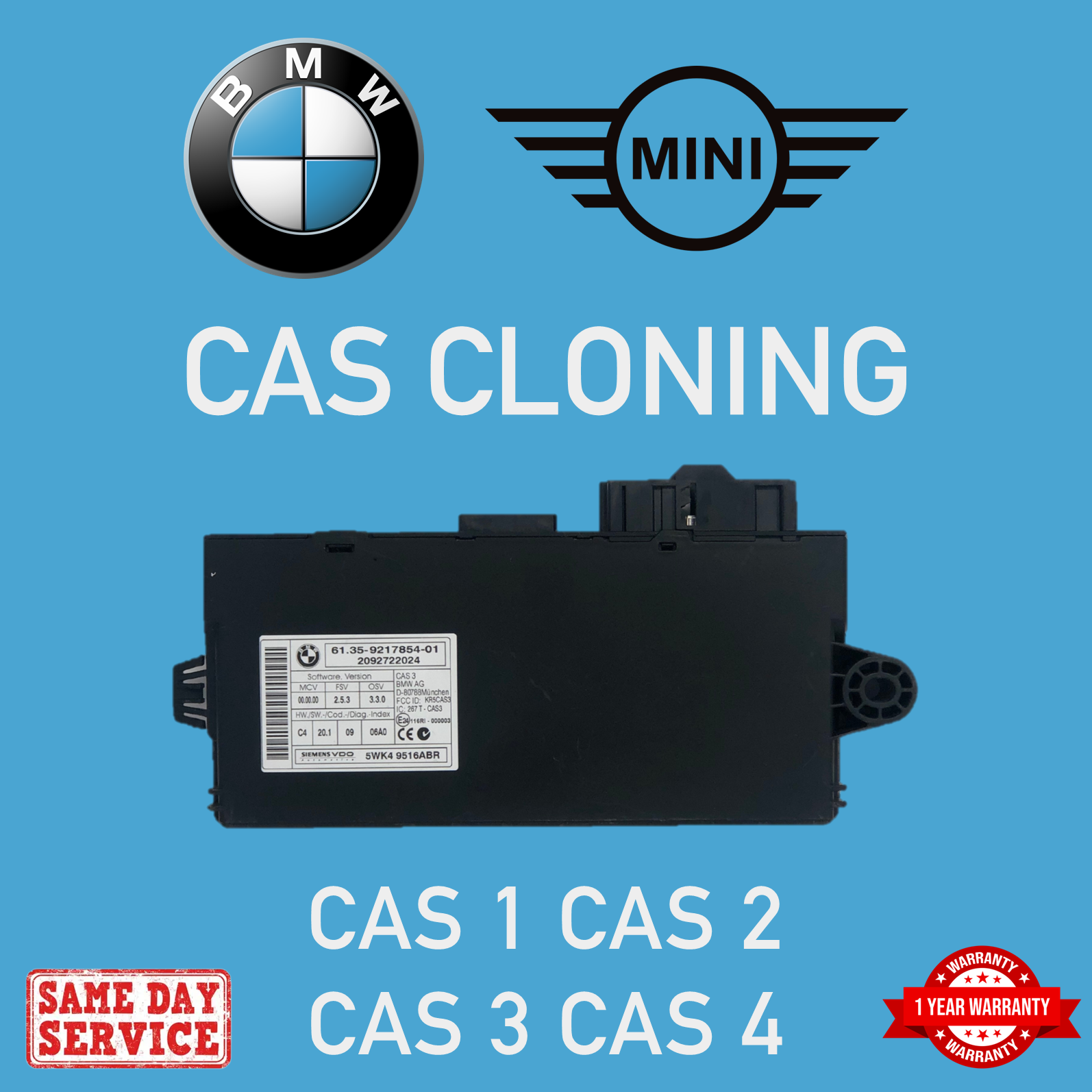 BMW Mini CAS Module Cloning CAS 1 CAS 2 CAS 2 CAS3+ CAS4 | eBay