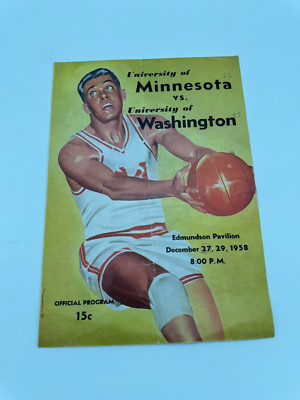 1958 Washington Huskies v Minnesota Golden Gophers Basketball Program 2 ...