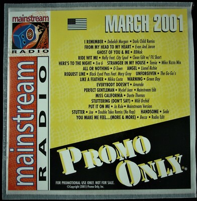 PROMO ONLY "MAINSTREAM RADIO MARCH 2001" DJ PROMO CD COMPILATION BBMAK ...
