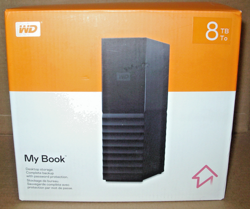One (1) - WD My Book 8T External Drive Model WDBBGB0080HBK-NESN ...
