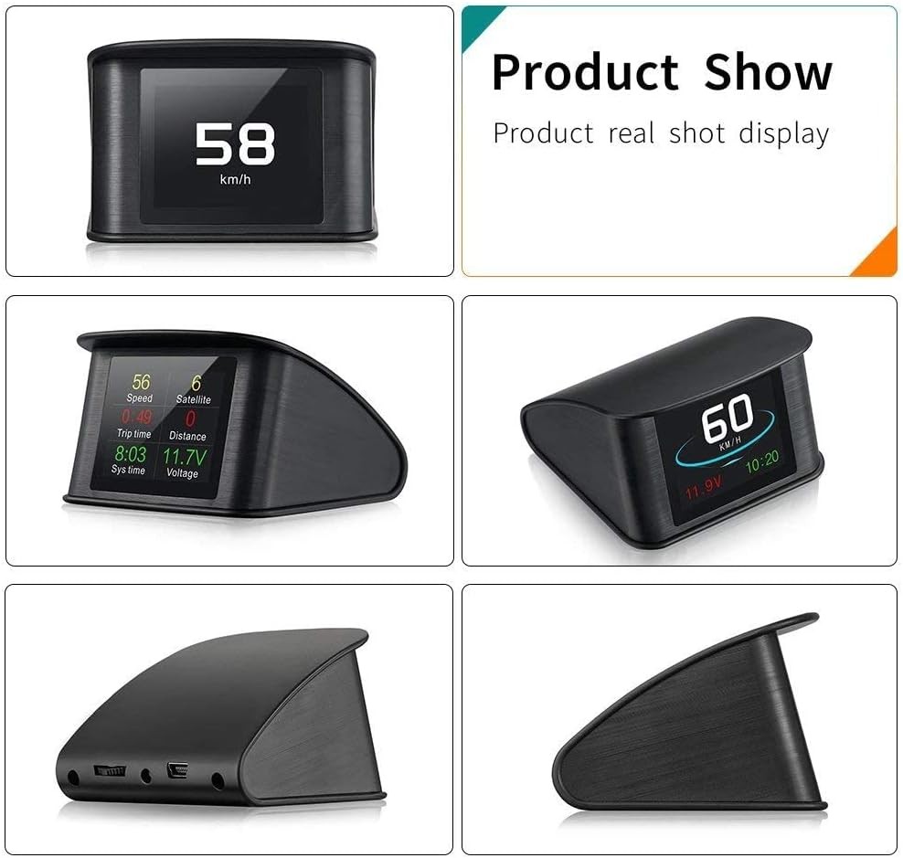 T600 Universal Car HUD Head Up Display Digital GPS Speedometer with ...