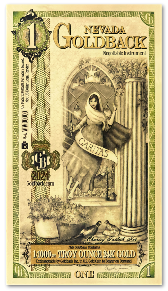 50 Pack Nevada 1 Goldbacks Gold Foil Notes 1/1000th Troy Oz 24KT .9999 ...