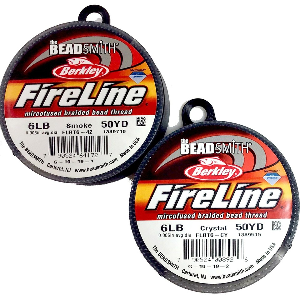 FireLine Beading Thread Cord Beadsmith 4LB 6LB 8LB Crystal Smoke 50 ...