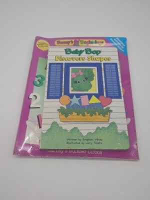 Baby Bop Discovers Shapes Board Book & Barney's Beginnings Activity ...