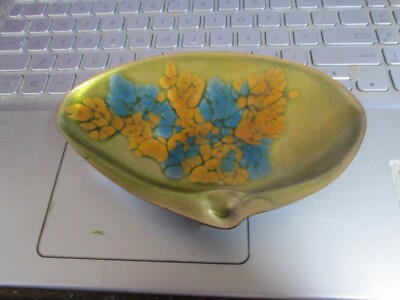 Bovano of Cheshire Enamel on Copper Greenish Yellow 4'' X 6'' Ash Tray ...