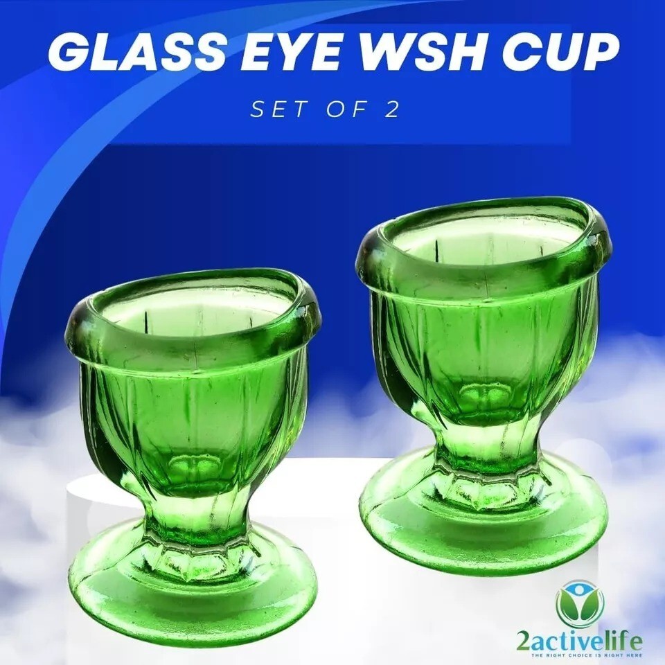 Glass Eye Wash Cup Set of 2Keep Your Eyes Clean and Healthy with ...