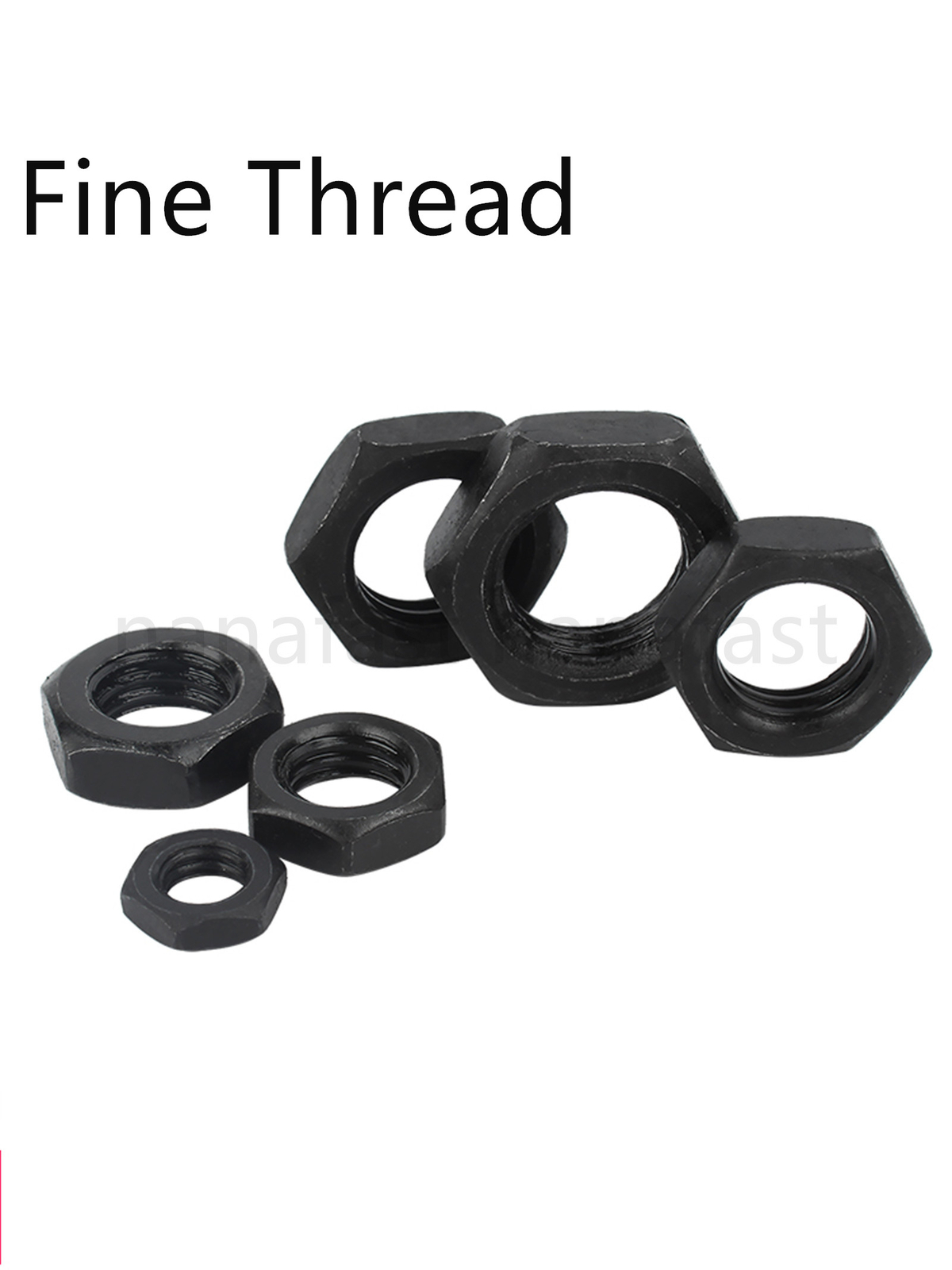 Black 8.8 Carbon Steel Select Size M8 - M30 Thin Hex Nuts Right Hand Fine Thread | eBay