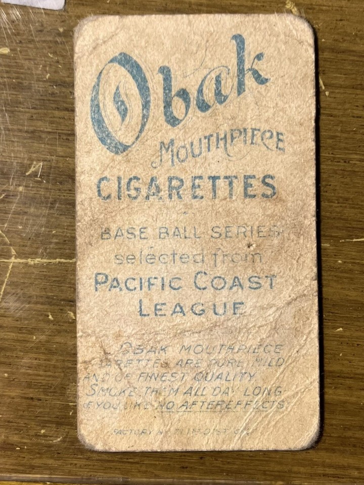 1909-1910 T212 KITTY BRASHEAR Vernon PCL Obak Card | eBay