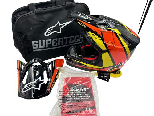 ALPINESTARS SUPERTECH M10 CARBON META2 HELMET BLK/YLW/ORG XS - 8300422 ...