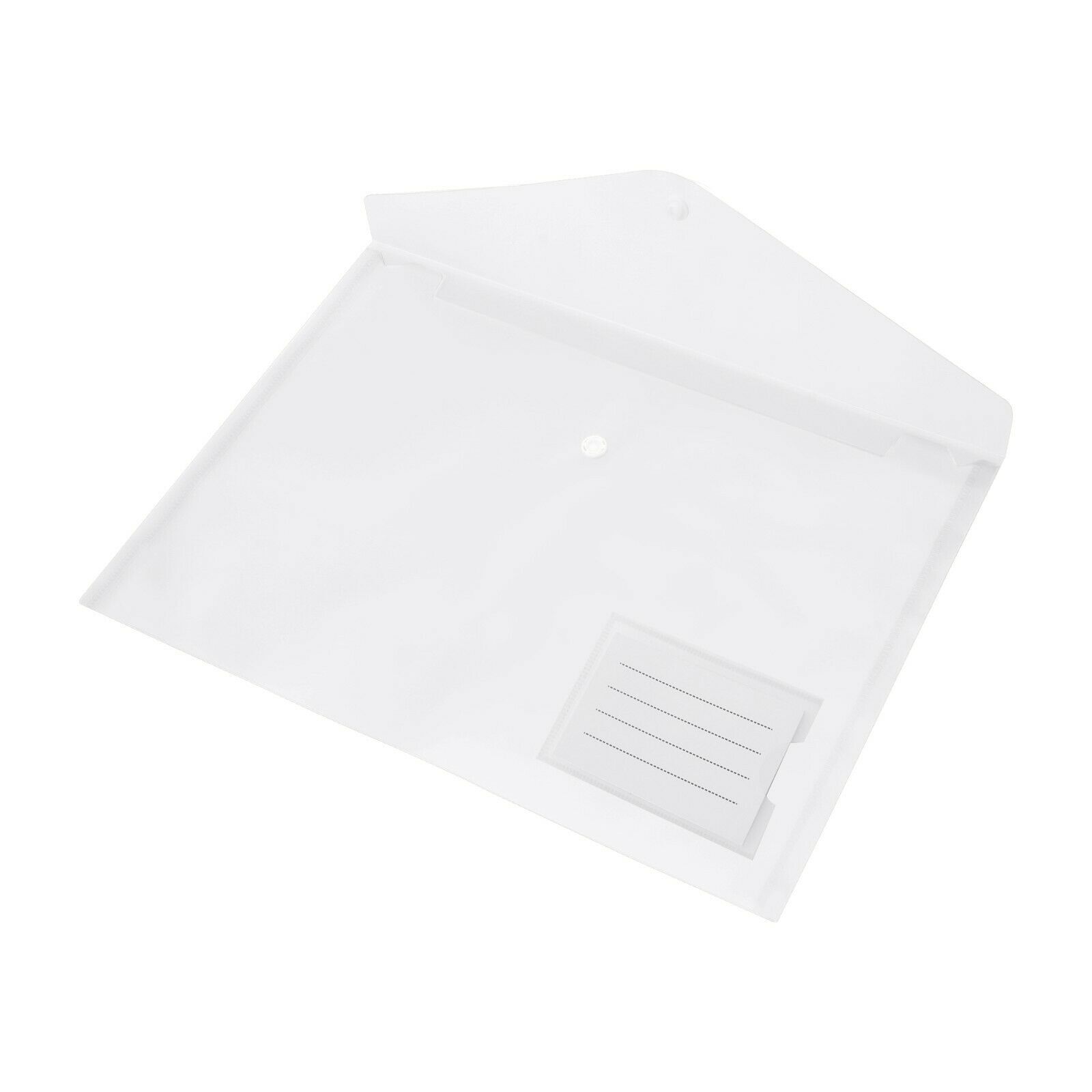 Clear A4 Plastic wallets Stud Document Wallet Files Folders Filing ...