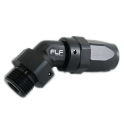 Swivel Hose End (Braided Rubber) - 45 Degree ORB - -8 AN Hose - 08 ORB ...