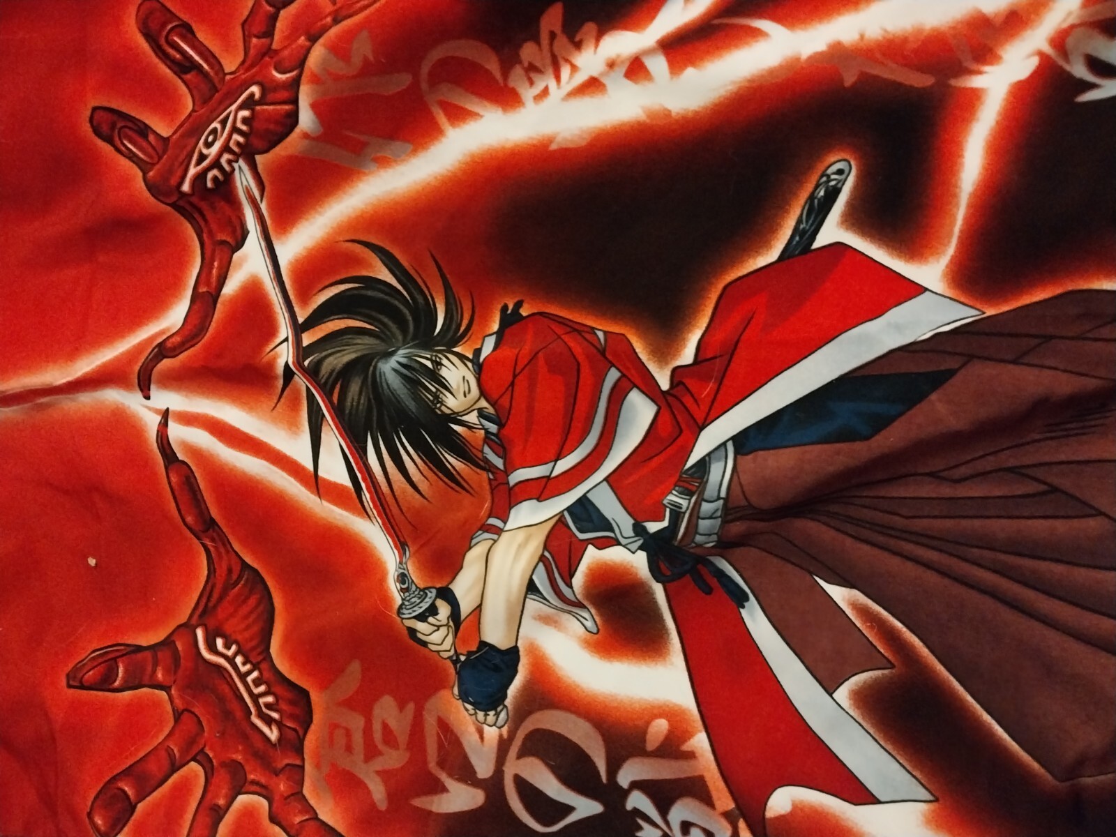 Samurai Anime Mt:2 Full Print Red Button Up Shirt Siz… - Gem