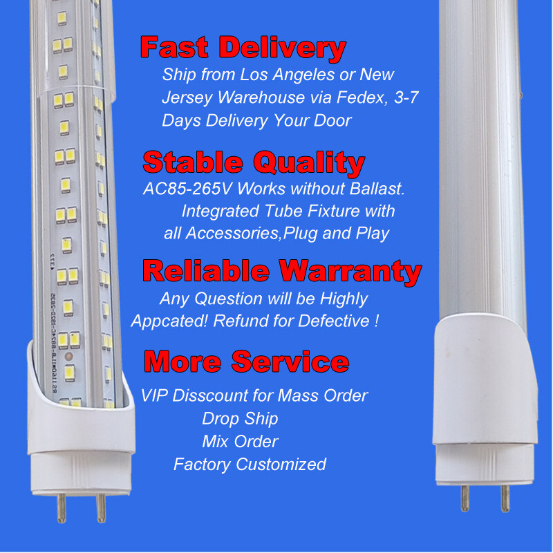 12-100PCS T8 4FT G13 Bi Pin Led Tube Light Bulbs 72W 4 Foot Led Shop ...