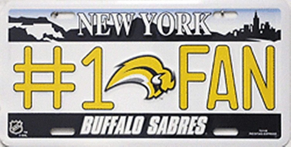 Buffalo Sabres Metal Auto Tag License Plate, #1 Fan State Design, 6x12 ...