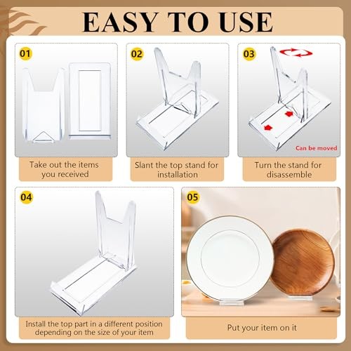 Pack Clear Acrylic Adjustable Desktop Book Stand & Display Easel for ...