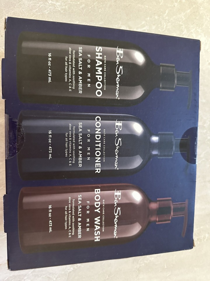 Ben Sherman Complete Shower Set for Men with Sea Salt and Amber ...