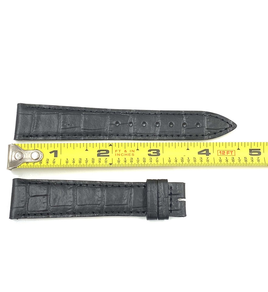 Genuine Longines 19mm x 16mm Alligator Leather Black Band Strap | eBay