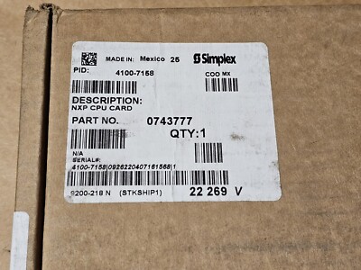 Simplex 4100-7158 Master Control Upgrade NXP CPU Card | eBay