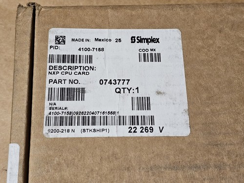 Simplex 4100-7158 Master Control Upgrade NXP CPU Card | eBay