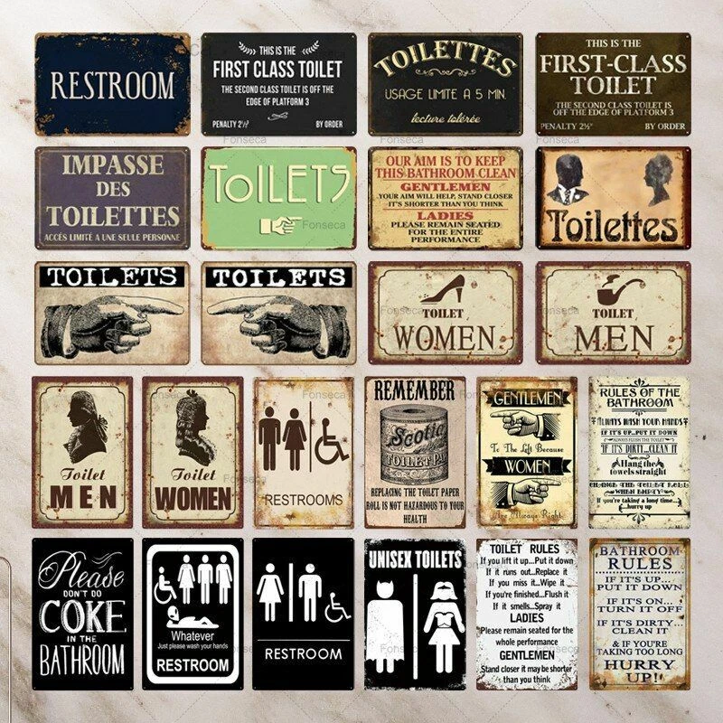 Vintage Toilet Signs