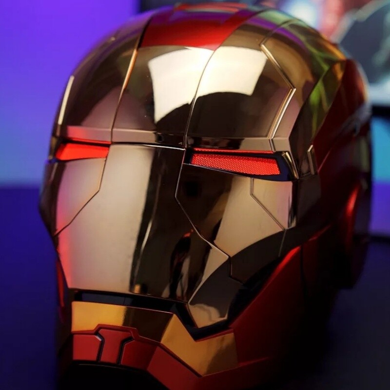 Iron Man Gold MK5 Helmet Electronic Voice Activated Open&Close Mask ...